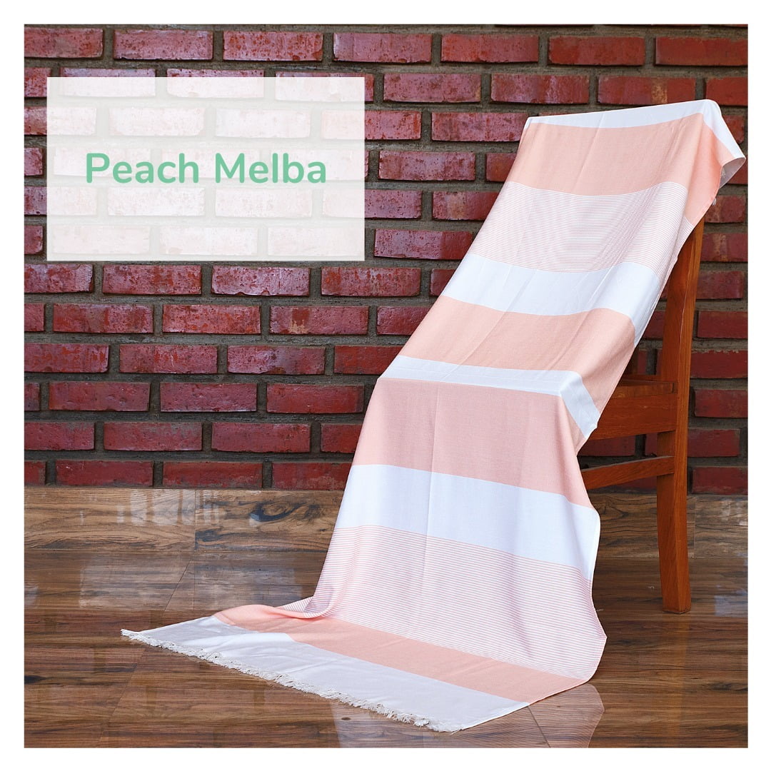 Thin Bamboo Towel in Peach Melba Color | Ultra Soft
